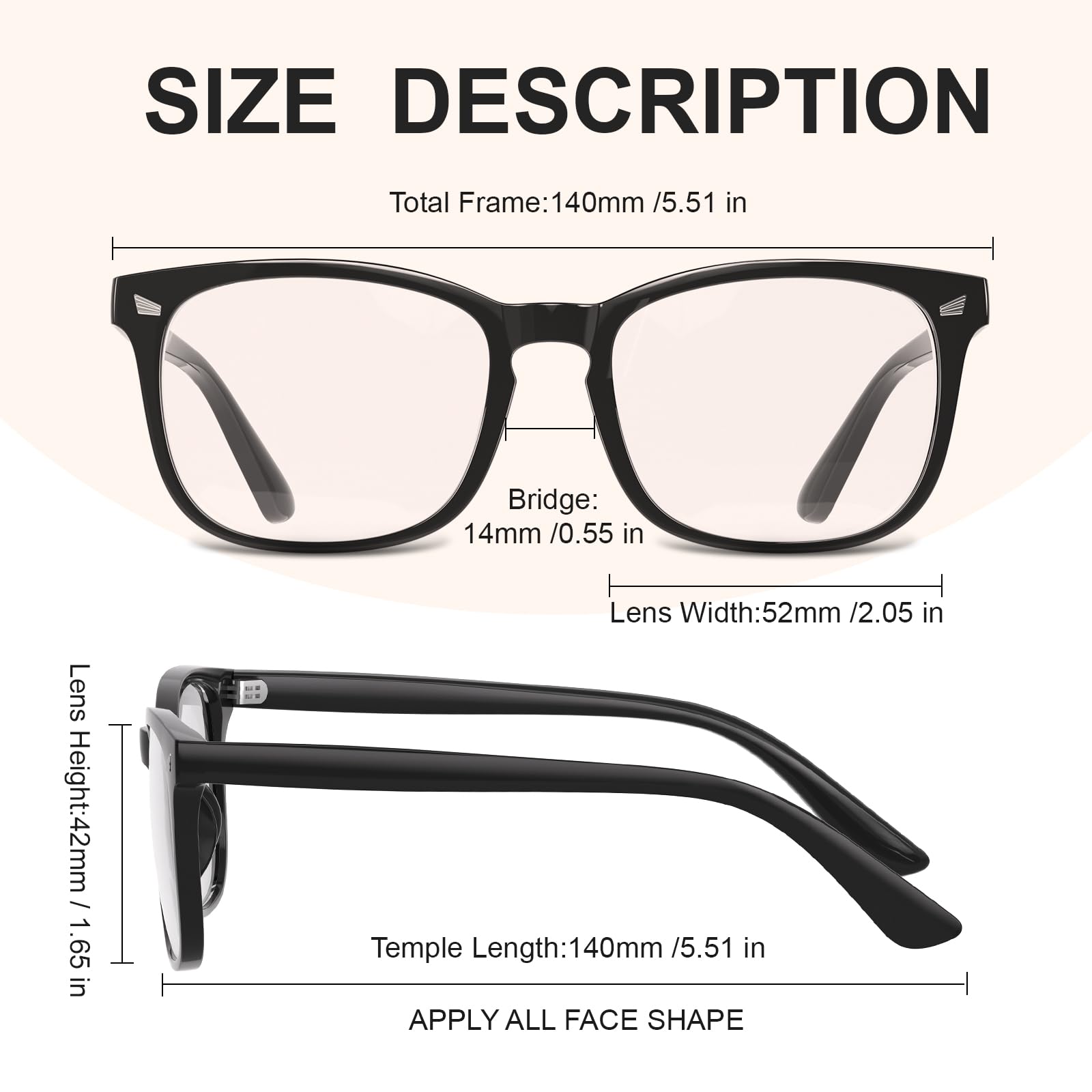 hunsquer Blue Light Glasses for Woman/Men Computer Blue Light Glasses