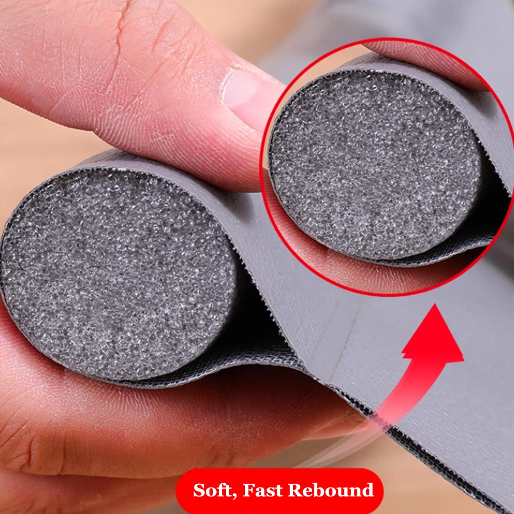 Door Draft Stopper Under Twin Door Draft Blocker Insulator Door Sweep Weather Stripping Window Breeze Blocker Adjustable Door Sweeps 37inch Grey