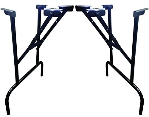Premium Industrial Steel Heavy Duty Folding Table Legs - 27 In'', Steel Powder Coated Gloss Black, Commercial Grade Durability for Tables, Chair's, Office Table (2)