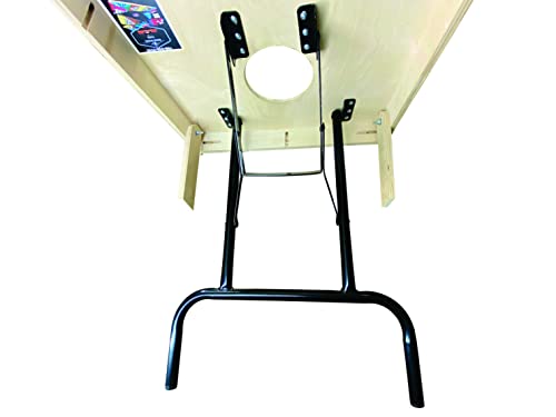 Premium Industrial Steel Heavy Duty Folding Table Legs - 27 In'', Steel Powder Coated Gloss Black, Commercial Grade Durability for Tables, Chair's, Office Table (2)