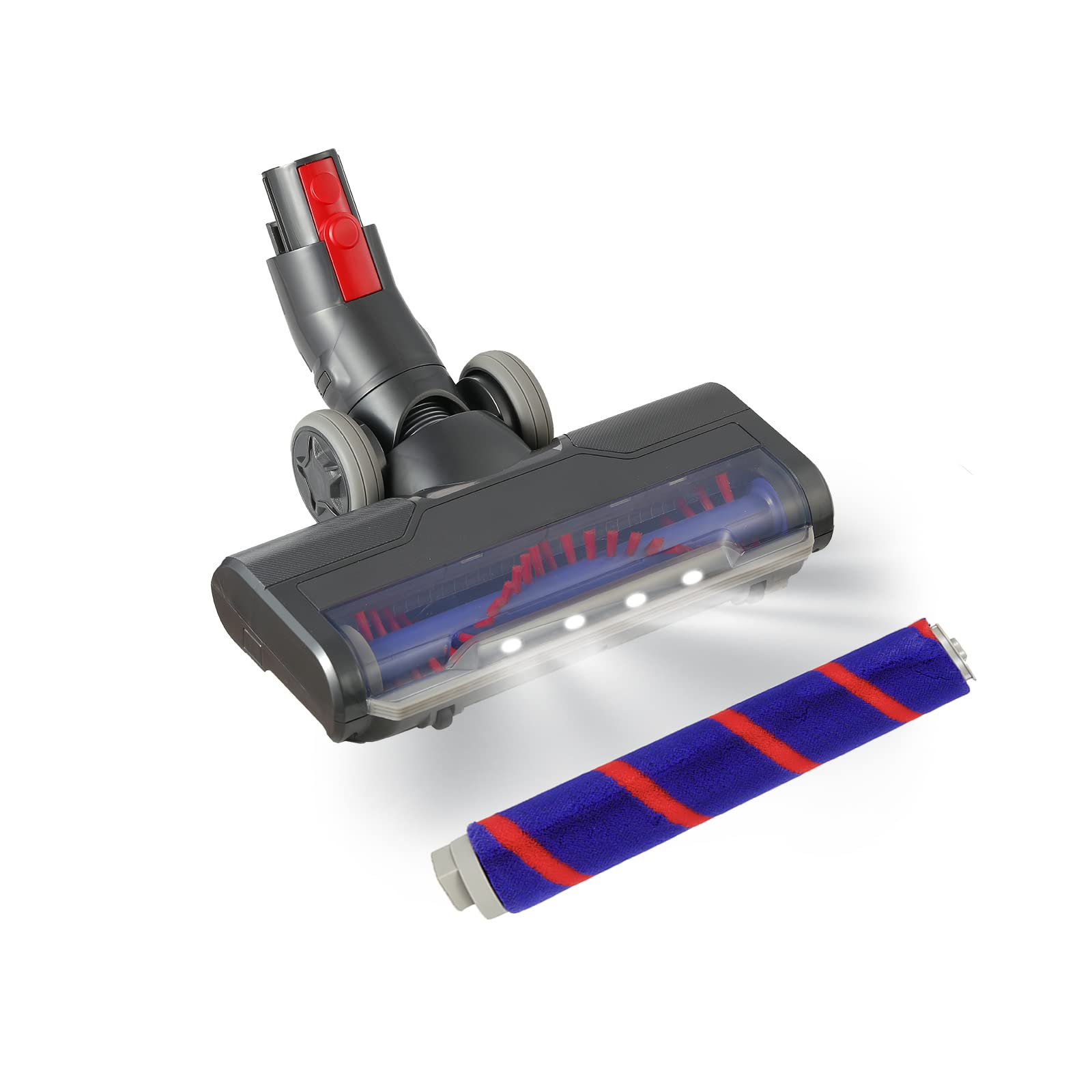 Upgraded Hardwood Floor Vacuum Attachments with Headlights for dyson V10 V11,Replacement Parts Motorhead for Dyson ,Soft Roller &PP Bristle Motorized Brush Accessories for Marble,Carpet,Rug Cleaning.