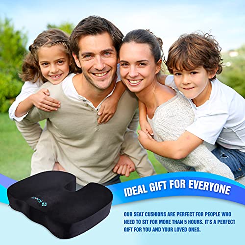 K KNODEL Seat Cushion, Seat Cushion for Office Chair, Non-Slip Office Chair Cushion, Perfect for Back, Coccyx & Tailbone Pain Relief (Black)