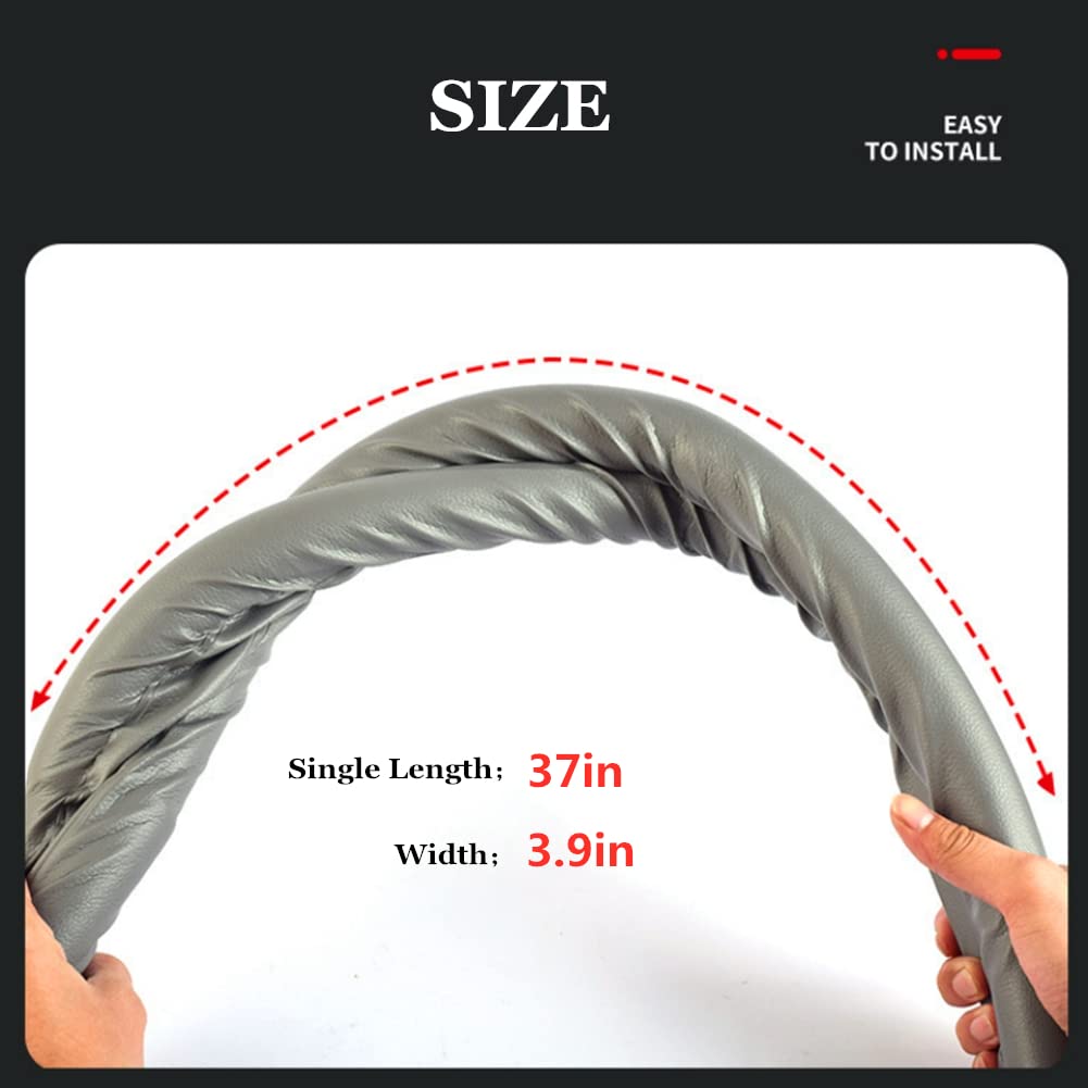 Door Draft Stopper Under Twin Door Draft Blocker Insulator Door Sweep Weather Stripping Window Breeze Blocker Adjustable Door Sweeps 37inch Grey