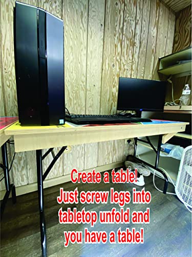 Premium Industrial Steel Heavy Duty Folding Table Legs - 27 In'', Steel Powder Coated Gloss Black, Commercial Grade Durability for Tables, Chair's, Office Table (2)