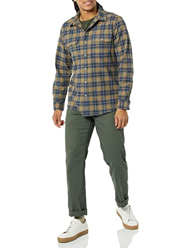 Goodthreads Men's Standard-Fit Long-Sleeve Stretch Flannel Shirt, Dark Blue/Multi Color/Plaid, XX-Large Tall