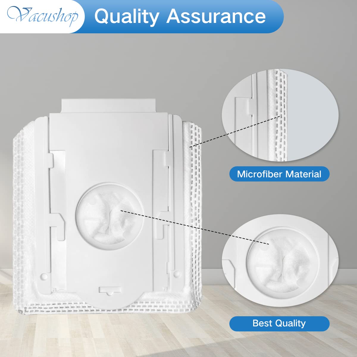 VACUSHOP Dust Bags Replacement for Samsung VCA-ADB90 70+ 75+ 90 Series Cordless Stick Vacuum Accessories Parts 6pcs