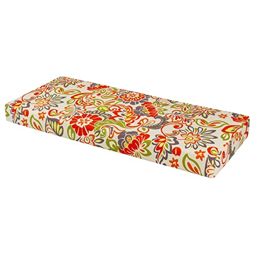 RULAER 30x14x2.5inch Bench Cushion for Indoor Outdoor Furniture Durable UV Resistant Lounge Patio Seat Pad Anti-Slip Garden Cushions (Idyllic Zippered for Easy Clean