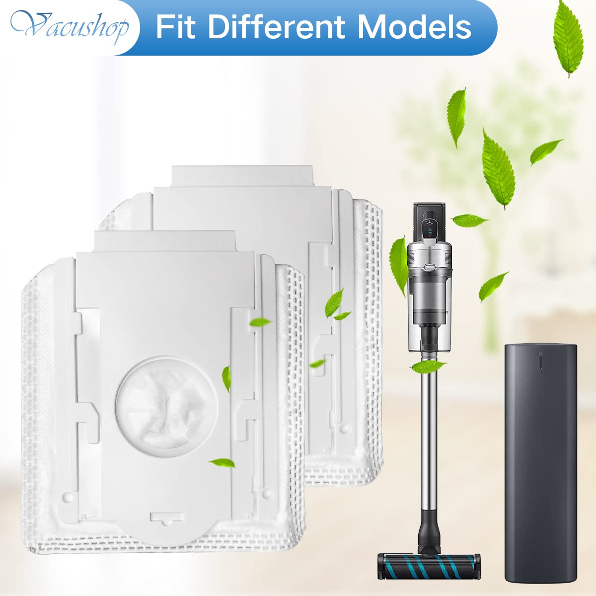 VACUSHOP Dust Bags Replacement for Samsung VCA-ADB90 70+ 75+ 90 Series Cordless Stick Vacuum Accessories Parts 6pcs