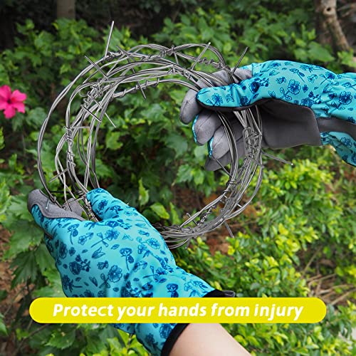 Long Gardening Gloves for Women Thorn Proof, Comfortable Soft Leather Garden Gloves for Gardening, Cleaning, Digging