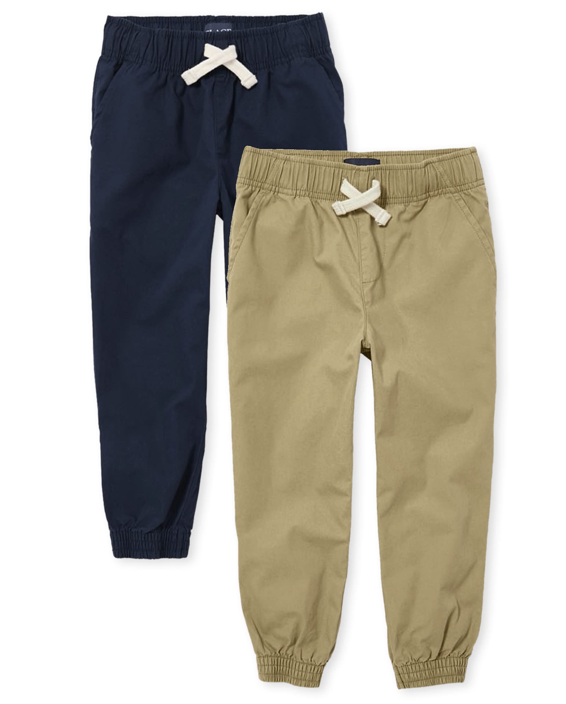 The Children's PlaceThe Children's Place Boys Stretch Pull On Jogger PantsStandardFlax/Tidal 2 Pack10