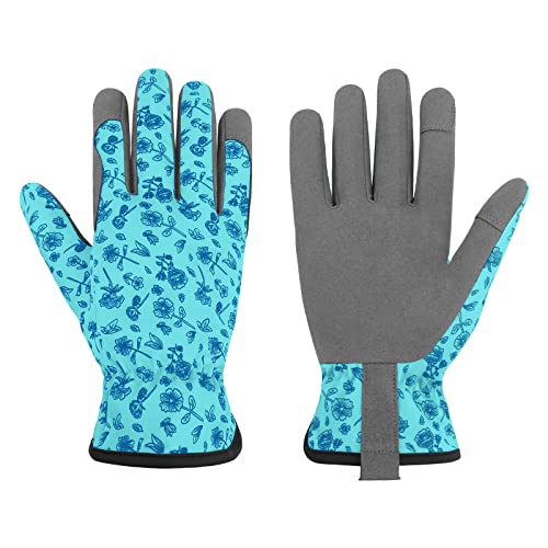 Long Gardening Gloves for Women Thorn Proof, Comfortable Soft Leather Garden Gloves for Gardening, Cleaning, Digging