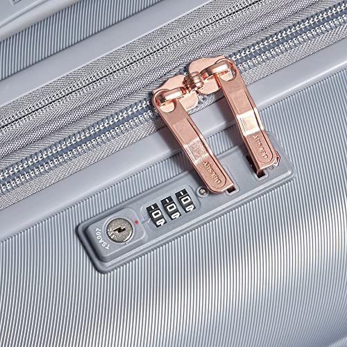 DELSEY PARIS Cruise 3.0 Hardside Expandable Luggage with Spinner Wheels, Platinum, Checked-Large 28 Inch