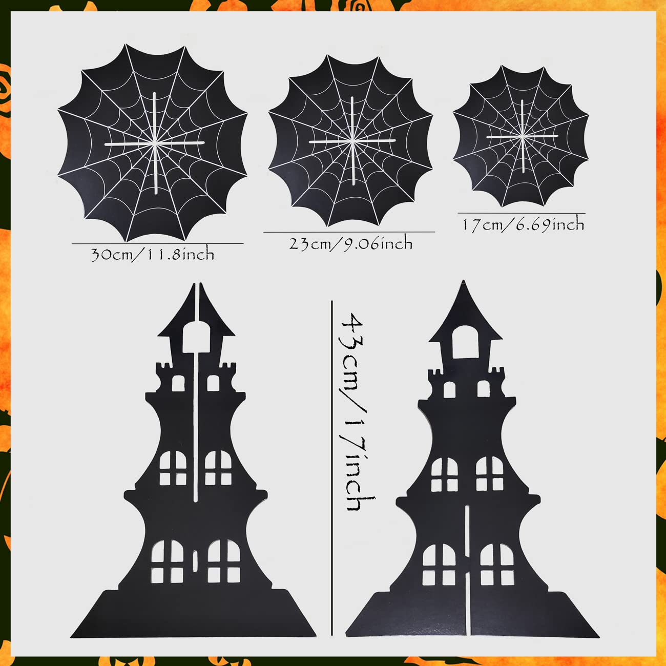 3-Tiers Spider Web Cupcake Stand for Hero Theme Party Supplies. Haunted House, Ghost,Cardboard, Dark Building Dessert Holder Halloween Party Serving Tray