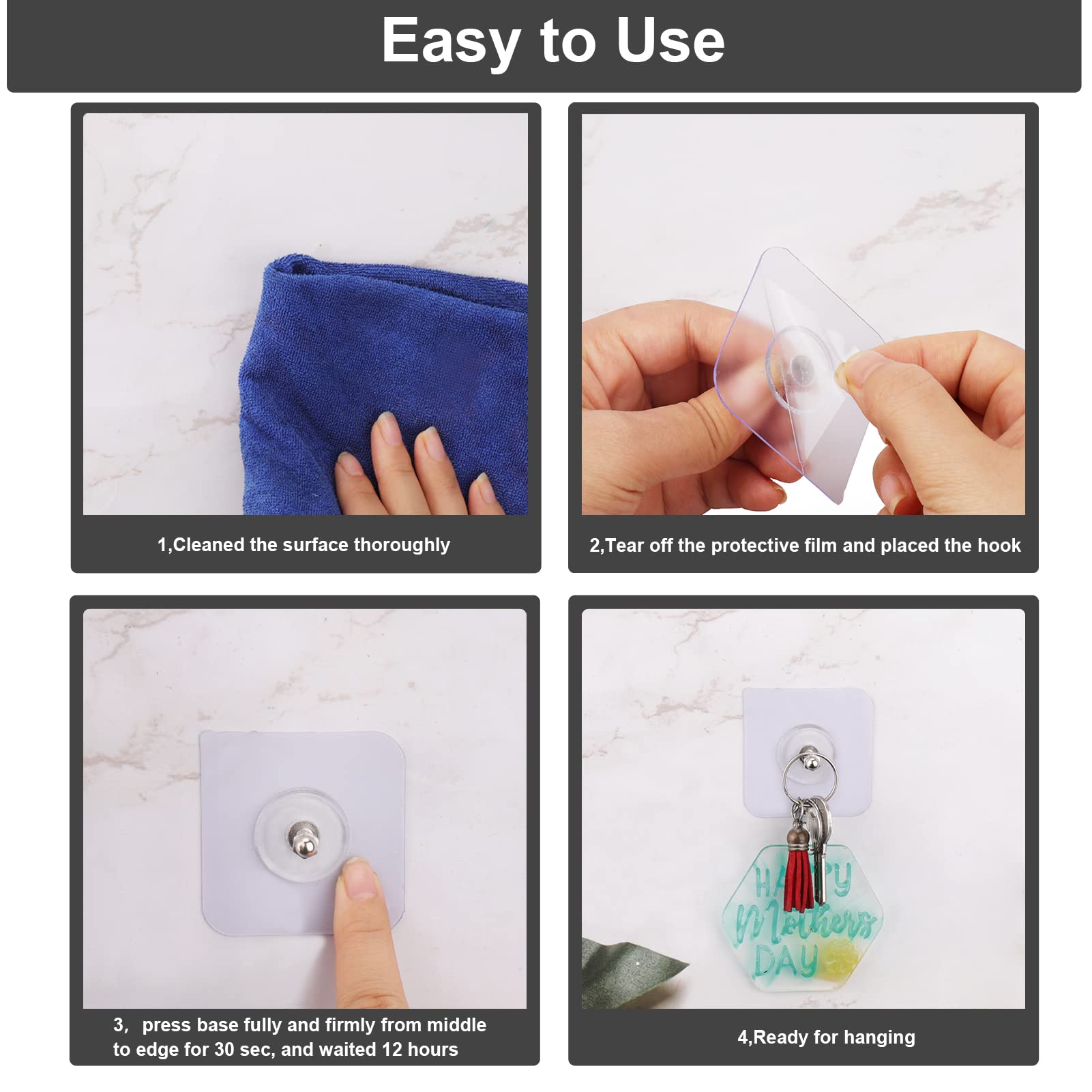 AIERSA 13 Pack Wall Hooks for Hanging,Screw Free Sticker for Mount Wall Shelf, 2 in 1 Reusable Adhesive Hooks Heavy Duty, Waterproof Rustproof and Oilproof for Kitchen, Bathroom, Home, Office(16mm)
