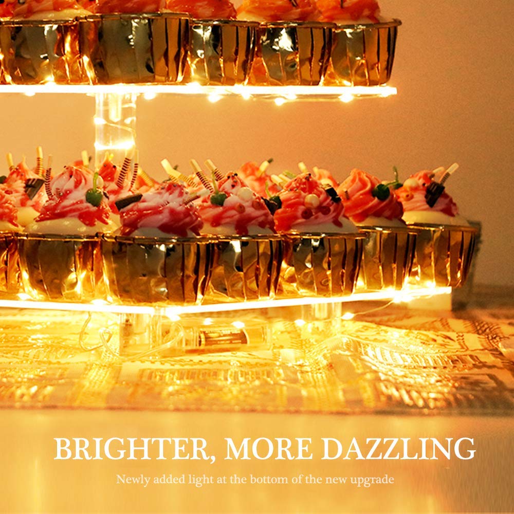 3 Tier Shelf Cake Pop Stand (Yellow) + 5 Tier Premium Cupcake Holder (Yellow)