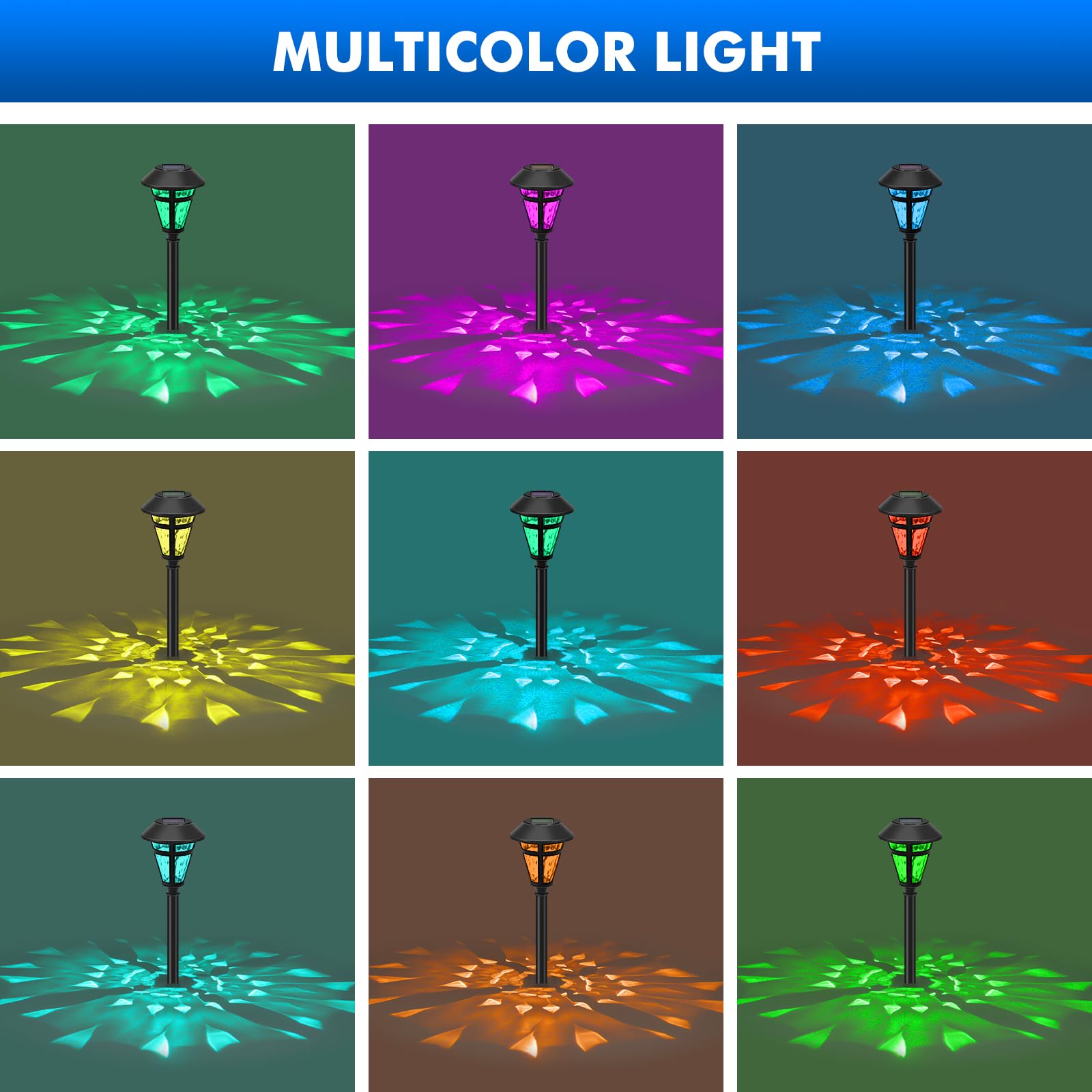 TWINSLUXES 12 Pack Solar Pathway Lights Outdoor,Color Changing Waterproof Garden Lights,LED Landscape Path Lighting Up to 12 Hrs Long Auto On/Off Dusk to Dawn for Sidewalk,Lawn, Patio, Yard…