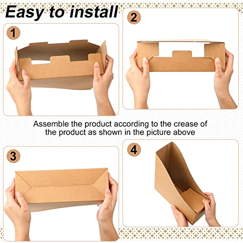 24 Pcs Magazine Holder Magazine File Holder Paper Folder Document Magazine Organizer Desk Magazine Storage Box Cardboard Book Bins for School Office Desk Supplies, 10.6 x 10.2 x 3.5 Inch(Brown)