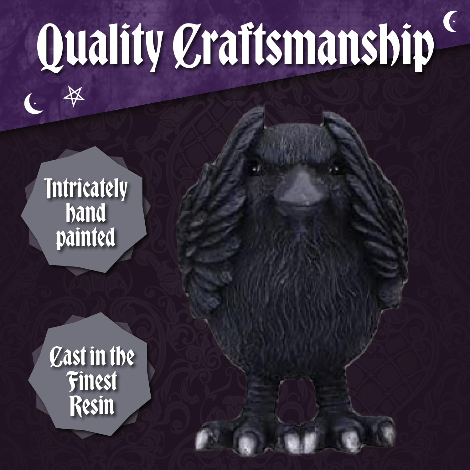 Nemesis Now Three Wise See No Evil Hear No Evil Speak No Evil Figurines, Adorable Hand-Painted Resin Collectibles and Gift - Ravens