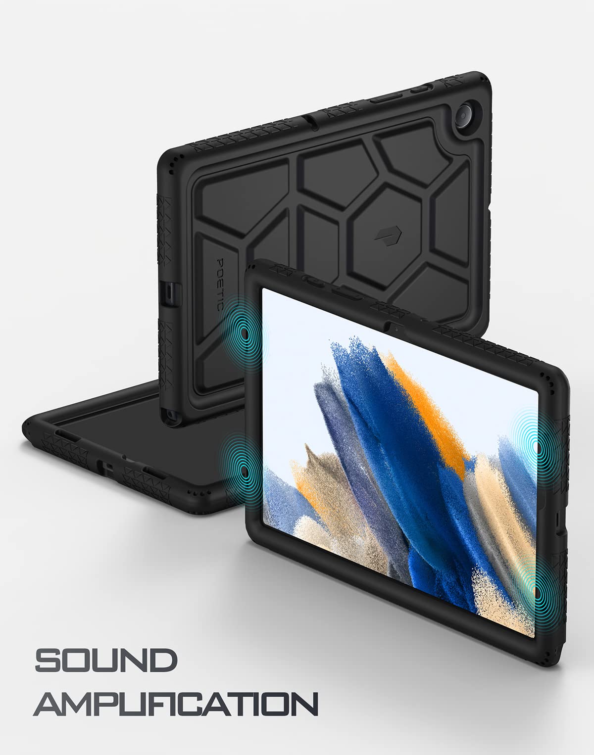 Poetic TurtleSkin Case Designed for Samsung Galaxy Tab A8 Case 10.5 Inch 2022, Heavy Duty Shockproof Rugged Kids Friendly Drop Protection Silicone Cover Case, Black