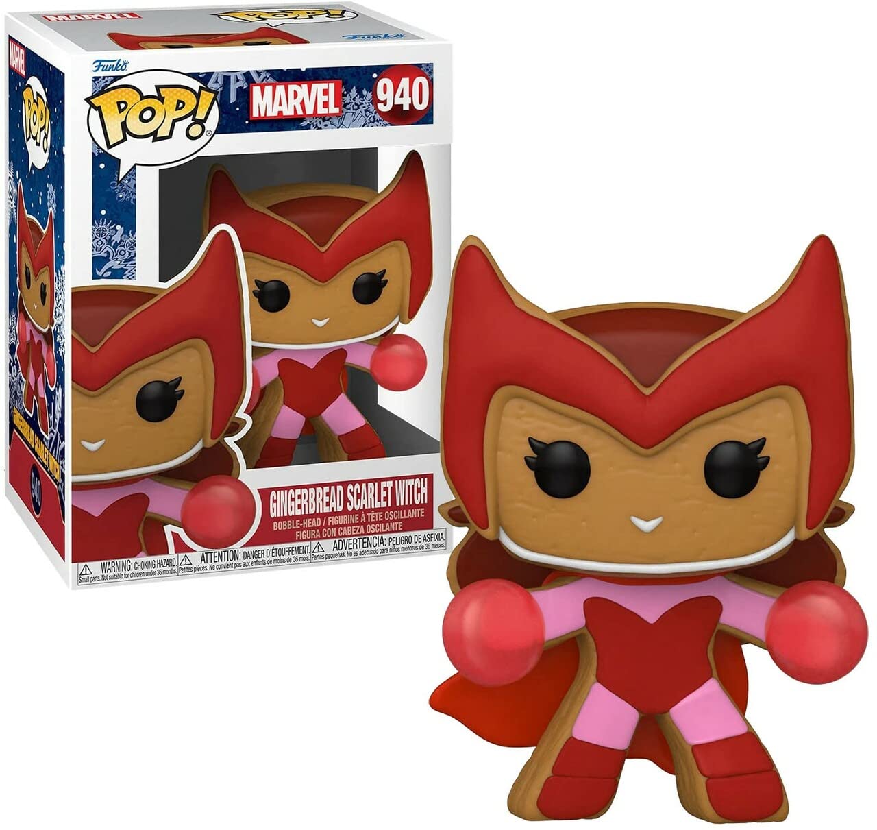 POP Marvel: Holiday - Gingerbread Scarlet Witch Funko Pop! Vinyl Figure (Bundled with Compatible Pop Box Protector Case), Multicolored, 3.75 inches