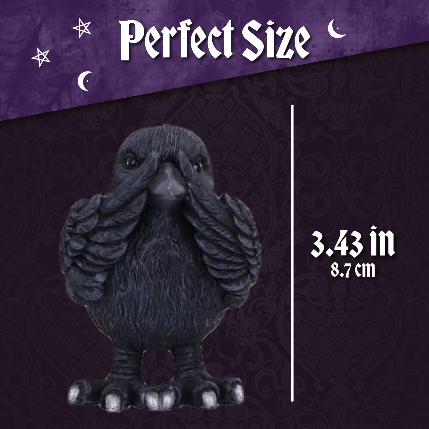 Nemesis Now Three Wise See No Evil Hear No Evil Speak No Evil Figurines, Adorable Hand-Painted Resin Collectibles and Gift - Ravens