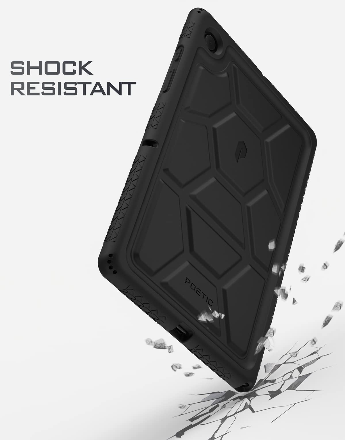Poetic TurtleSkin Case Designed for Samsung Galaxy Tab A8 Case 10.5 Inch 2022, Heavy Duty Shockproof Rugged Kids Friendly Drop Protection Silicone Cover Case, Black