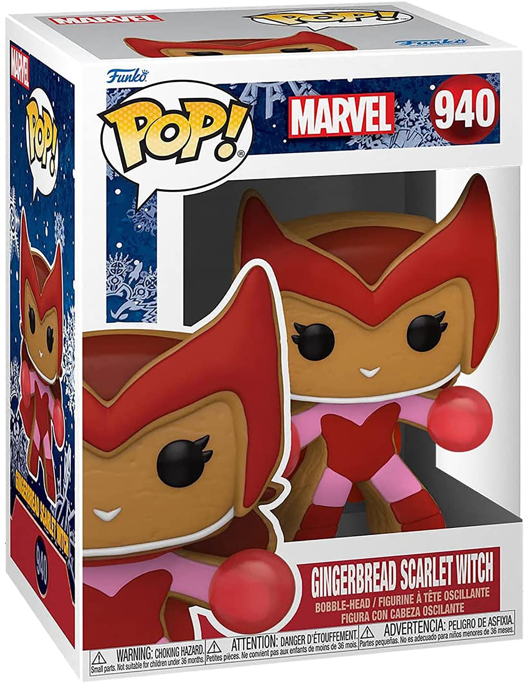 POP Marvel: Holiday - Gingerbread Scarlet Witch Funko Pop! Vinyl Figure (Bundled with Compatible Pop Box Protector Case), Multicolored, 3.75 inches