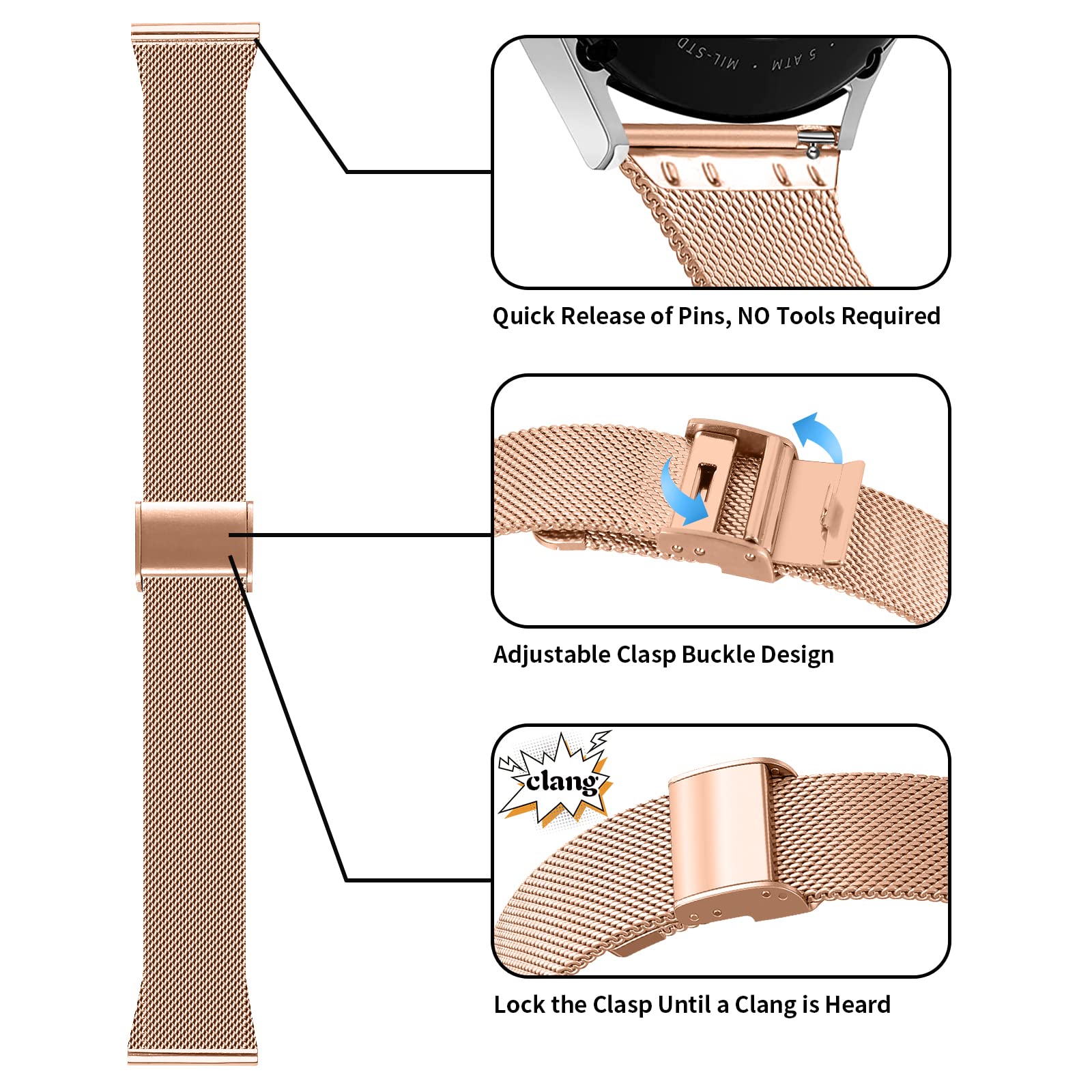 JOYOZY Bands Compatible with Samsung Galaxy Watch 4 40mm with Screen Protector Case,20mm Quick Release Watch Band Stainless Steel Strap & Diamond Bezel Case Cover for Galaxy Watch 4