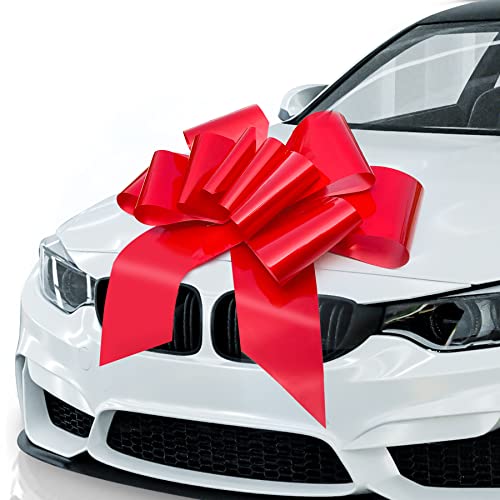 Big Red Car Bow 30in Large Giant Bow for Car, Birthday Gift Bow,, Large Gift Bow