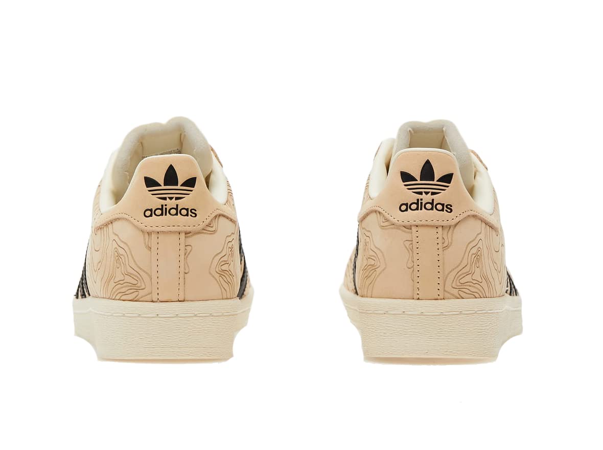 adidas Originals Mens Superstar 82 Classic Low Top Sneaker Shoe, Beige/Black/Core White, 9