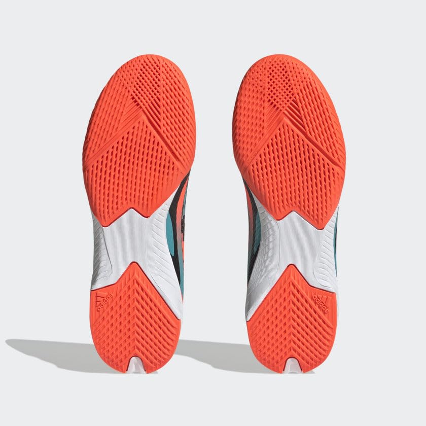 adidas X SPEEDPORTAL Messi.3 Indoor Soccer Shoe, Team Solar Orange/Mint Rush/Black, 2 US Unisex Little Kid
