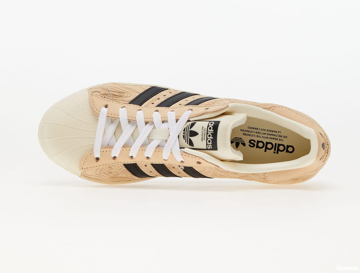adidas Originals Mens Superstar 82 Classic Low Top Sneaker Shoe, Beige/Black/Core White, 9