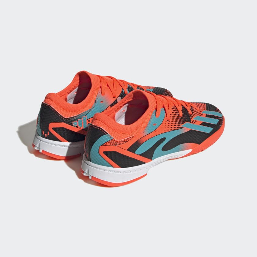 adidas X SPEEDPORTAL Messi.3 Indoor Soccer Shoe, Team Solar Orange/Mint Rush/Black, 2 US Unisex Little Kid