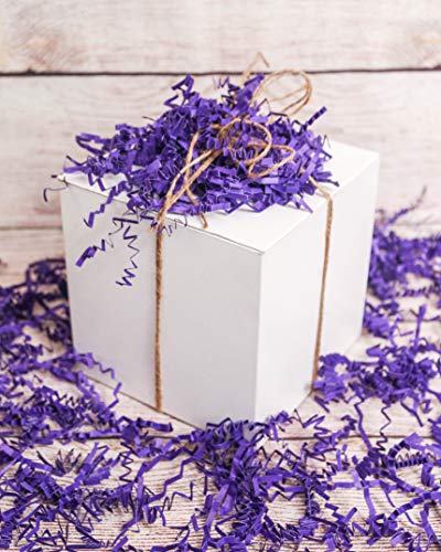 MagicWater Supply Crinkle Cut Paper Shred Filler (1 LB) for Gift Wrapping & Basket Filling - Purple