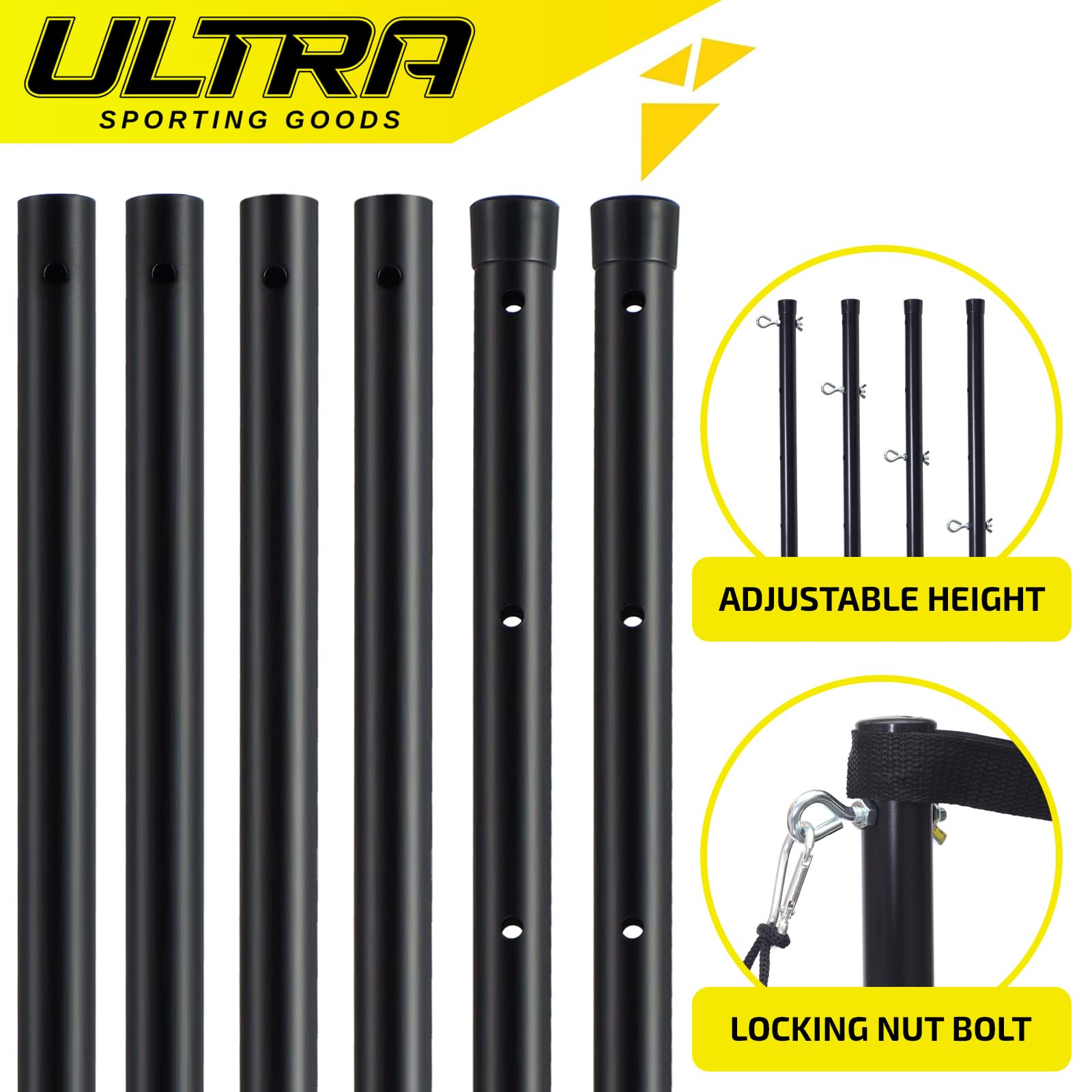 Volleyball Net Outdoor - Includes 32x3 Feet Regulation Size Net, 8.5-Inch PU Volleyball, Carrying Bag, Boundary Lines, Steel Poles & Pump - Volleyball Net for Backyard, Beach, or Pool