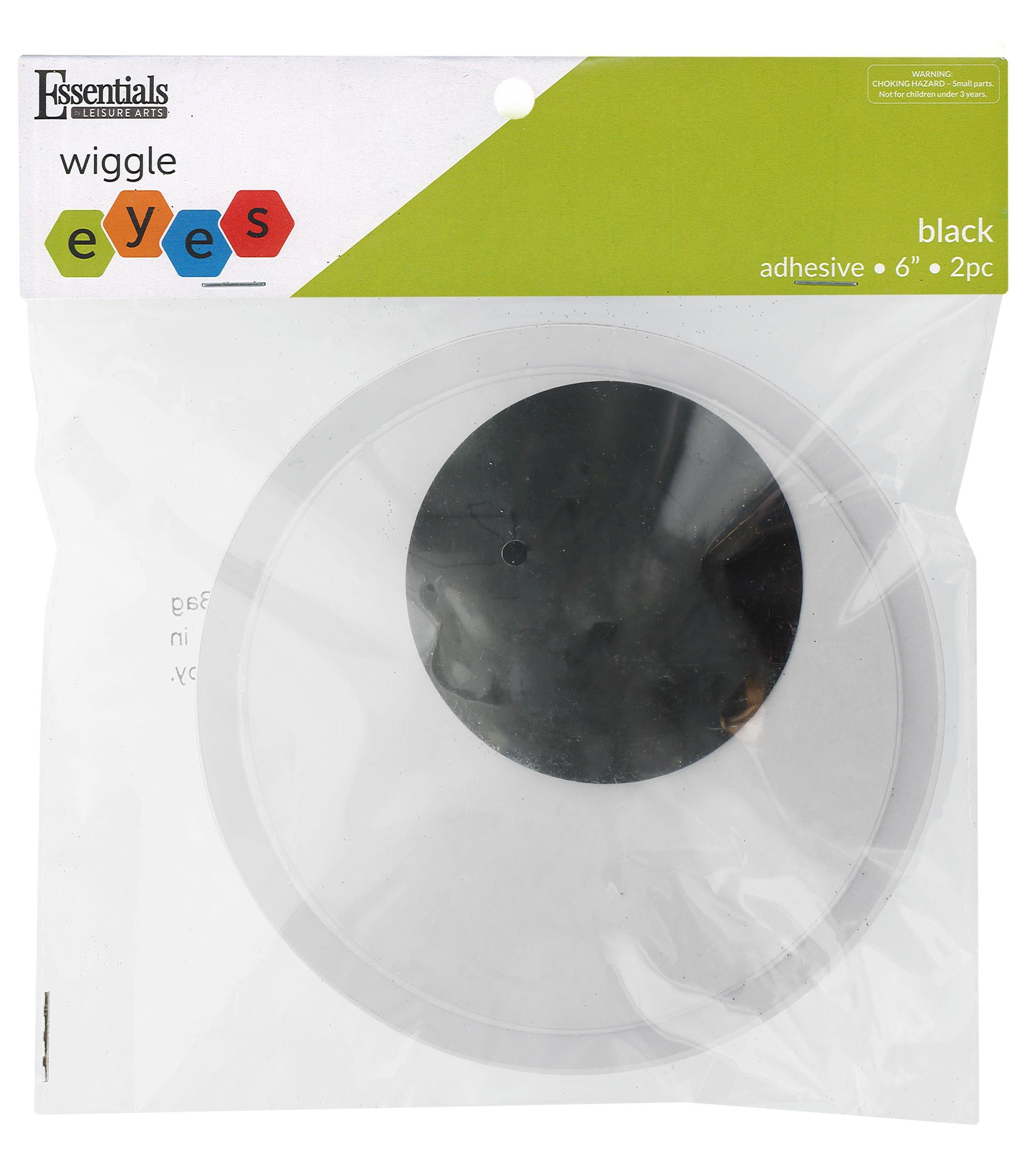 Essentials By Leisure Arts Eyes Sticky Back Moveable 6" 2Pc Googly Eyes, Google Eyes for Crafts, Big Googly for Crafts, Wiggle Eyes, Craft