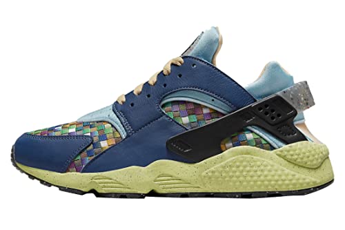 Nike Men's Air Huarache Crater Premium Running Shoes, Mystic Navy/Worn Blue/White Onyx/Light Lemon Twist, 9.5