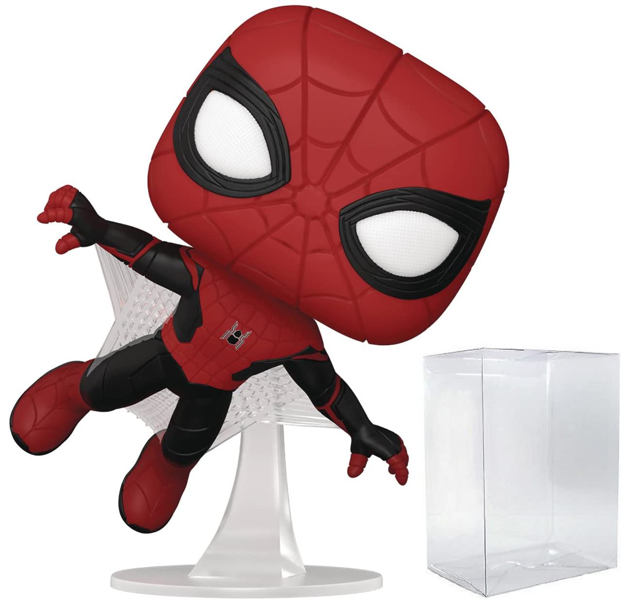 Spider-Man POP Marvel No Way Home in Upgraded Suit Funko Pop! Vinyl Figure (Bundled with Compatible Pop Box Protector Case), Multicolor, 3.75 inches