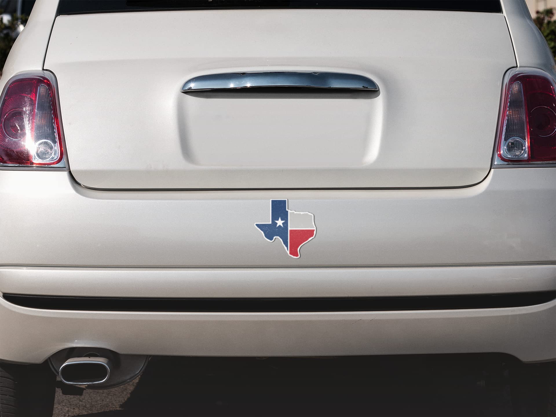 JP's Parcels Car Bumper Sticker Magnet Sign - 5x5 in. Refrigerator Tool Box Magnets Texas State Map Red White and Blue Star