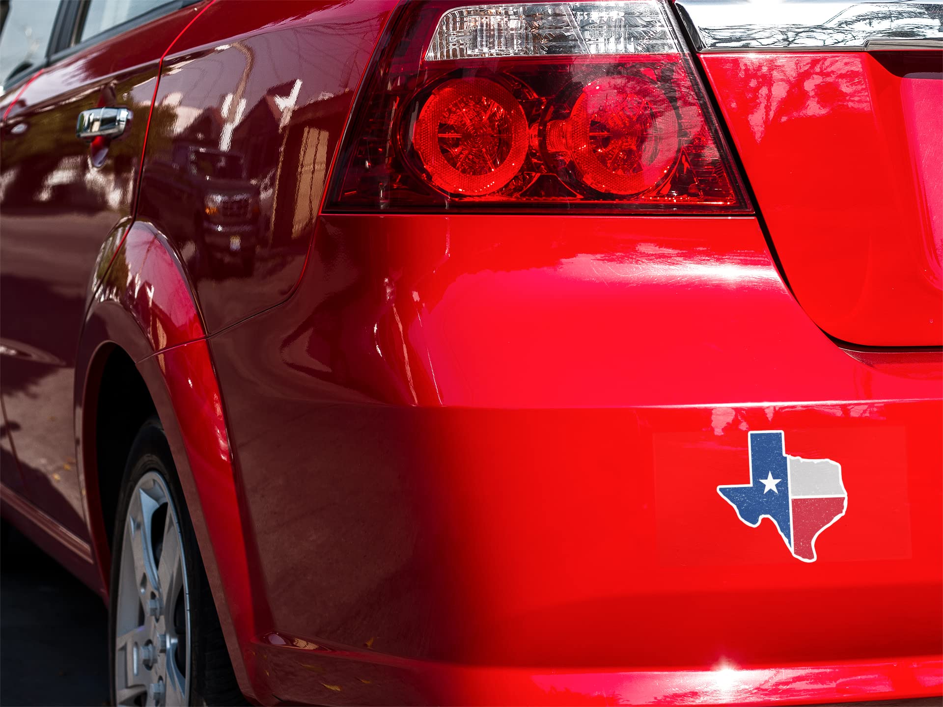 JP's Parcels Car Bumper Sticker Magnet Sign - 5x5 in. Refrigerator Tool Box Magnets Texas State Map Red White and Blue Star