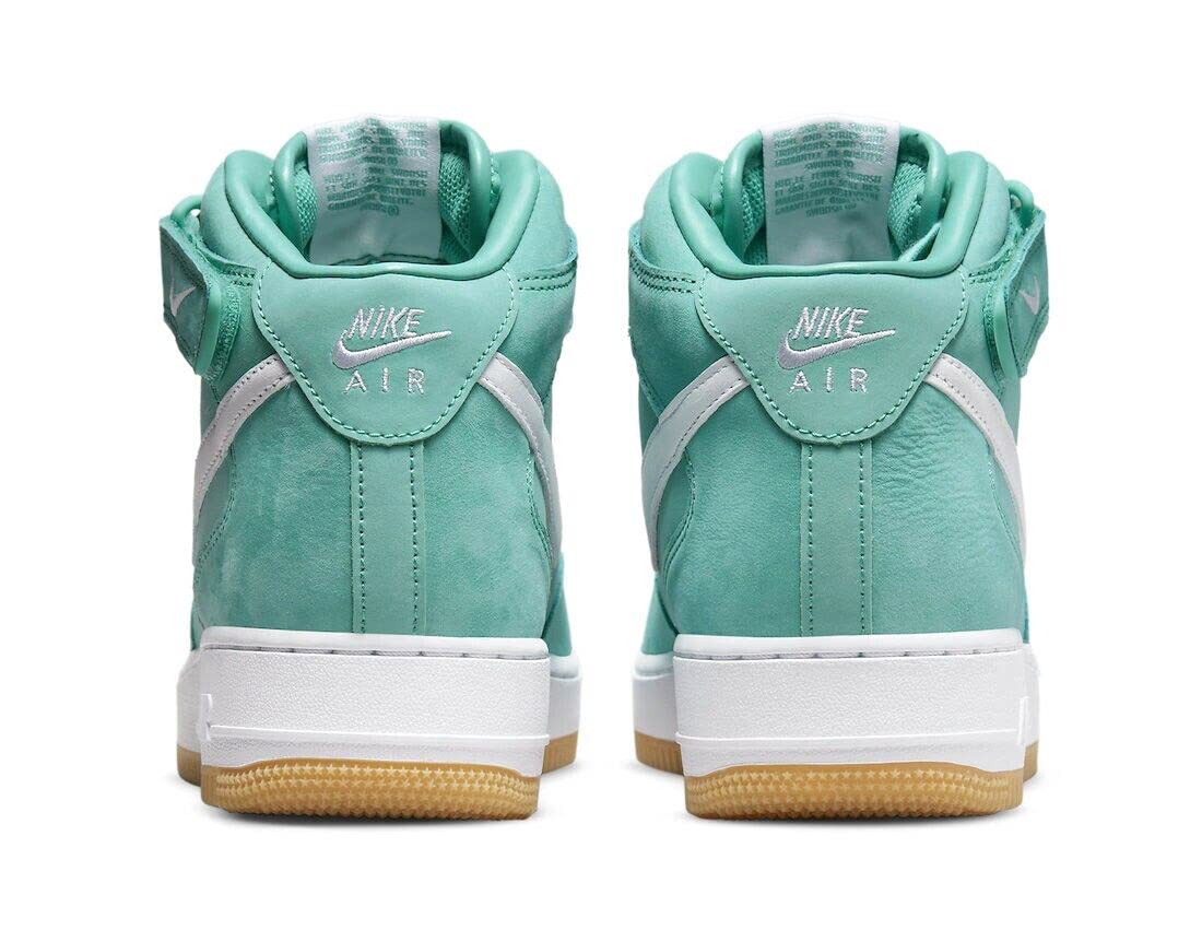 Nike mens Air Force 1 Mid Shoes, Washed Teal/White-gum, 10