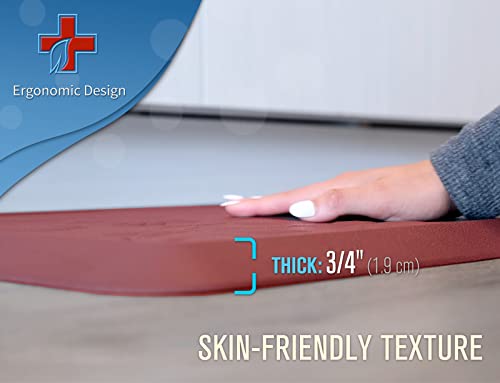 nbstep Anti Fatigue Mats for Kitchen Floor – 3/4 Inch Thick Comfort Kitchen Mat, Standing Desk Mat – Cushioned Memory Foam at Kitchen House Sink Office – Non Slip, Waterproof – Medium 17" x 39" Red