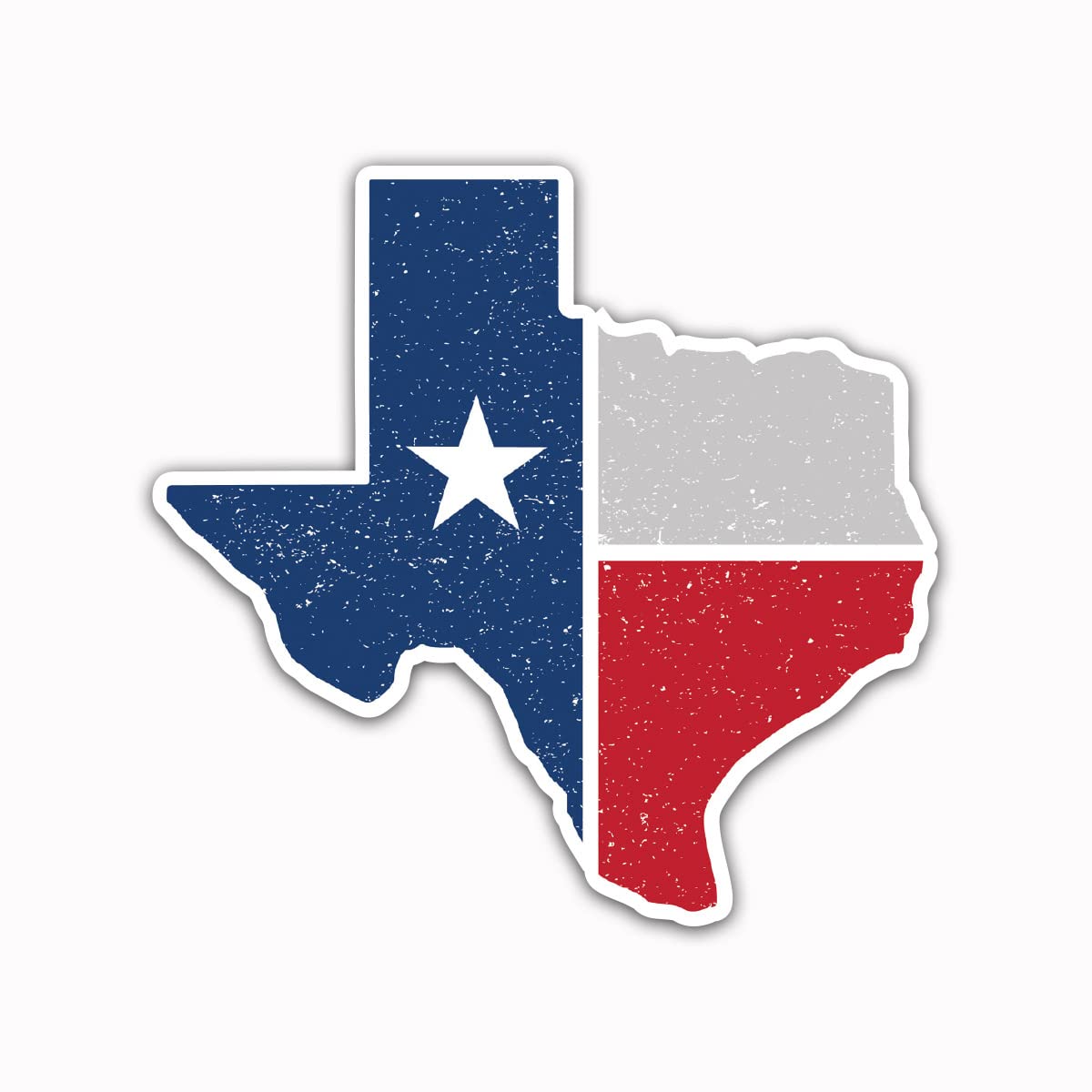 JP's Parcels Car Bumper Sticker Magnet Sign - 5x5 in. Refrigerator Tool Box Magnets Texas State Map Red White and Blue Star