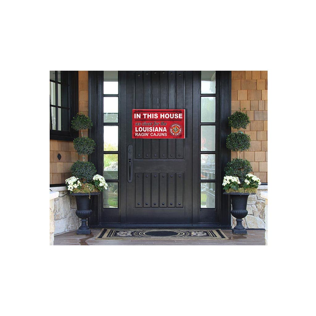 KH Sports Fan Louisiana State Lafayette Ragin Cajuns 20"x11" in This House Indoor Outdoor Sign, One Size, Multi