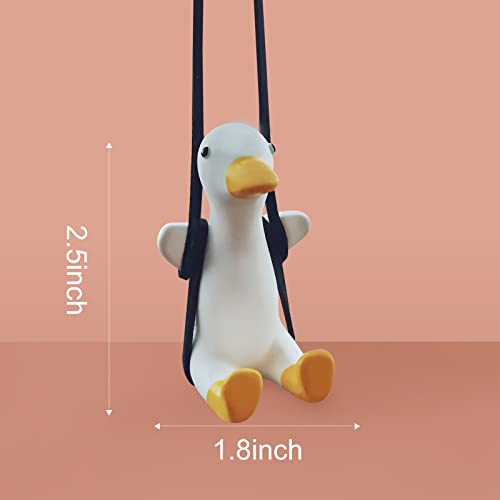 Swing Duck Car Hanging Ornament Cute Decoration Pendant Rearview Mirror Accessories Aesthetic Gadgets Keychain Dice Stuff Teens Car Interior Dashboard Decor Women View Things Truck (Cute Duck)