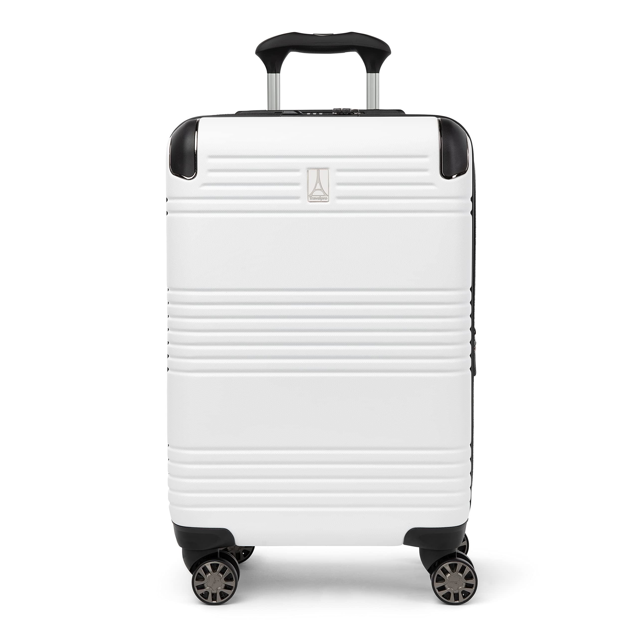Travelpro Roundtrip Hardside Expandable Luggage, TSA Lock, 8 Spinner Wheels, Hard Shell Polycarbonate Suitcase, White, 2-Piece Set (21/25)