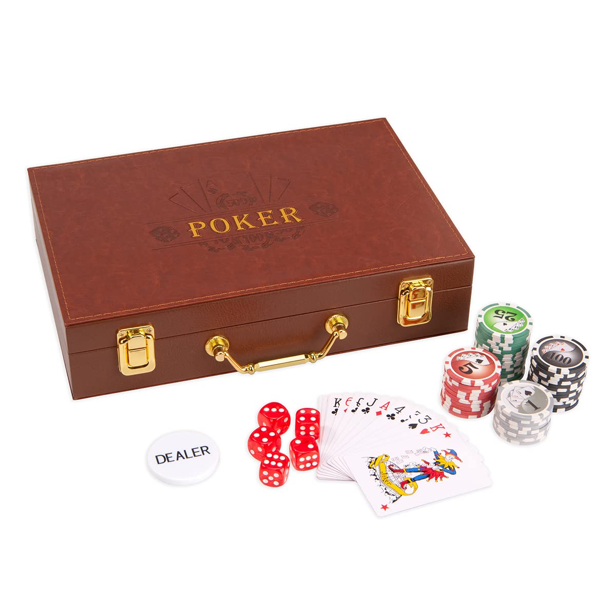 ZOOCEN Classic Poker Chips Set 11.5 Gram Chips, 2 Decks of Playing Cards Poker Set