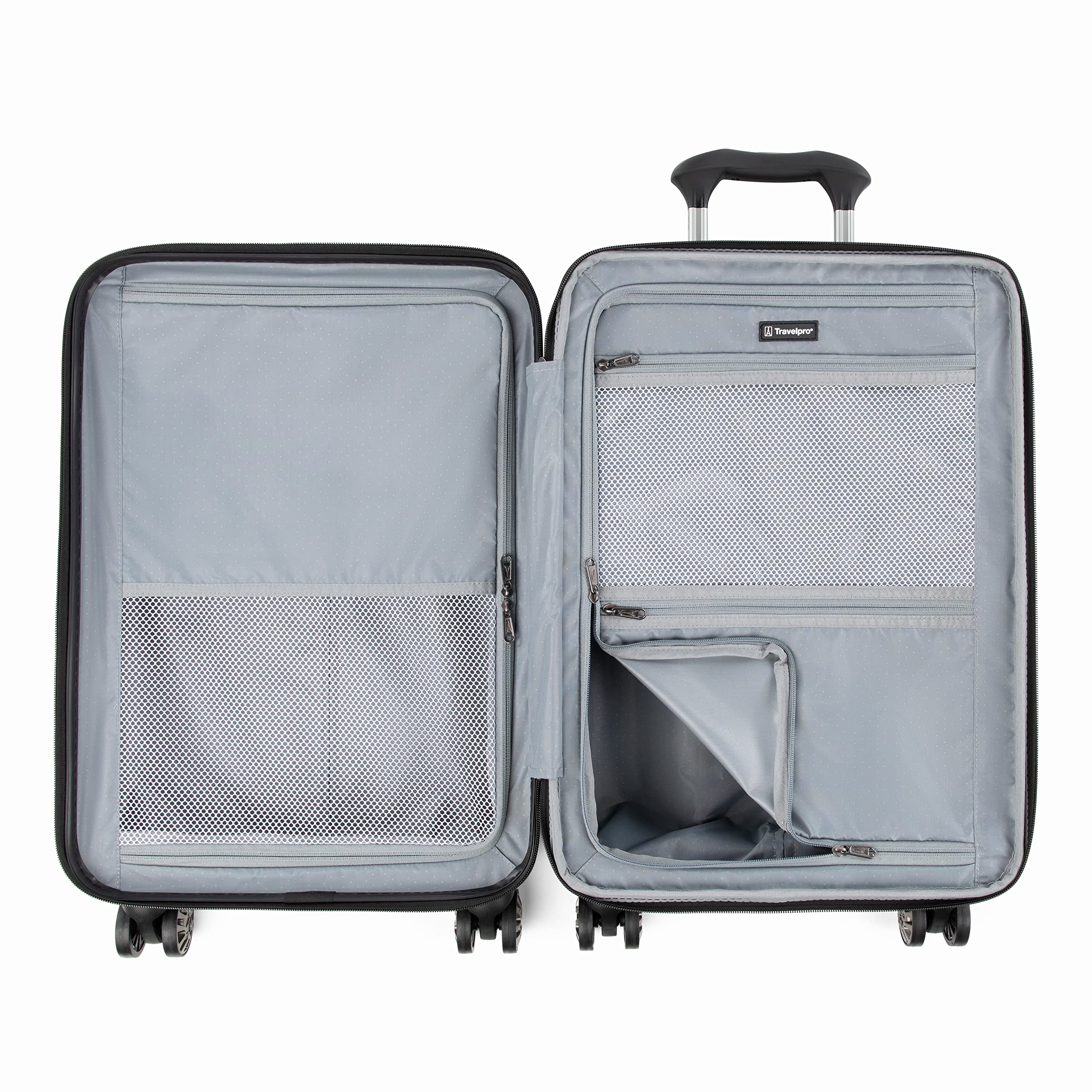 Travelpro Roundtrip Hardside Expandable Luggage, TSA Lock, 8 Spinner Wheels, Hard Shell Polycarbonate Suitcase, White, 2-Piece Set (21/25)