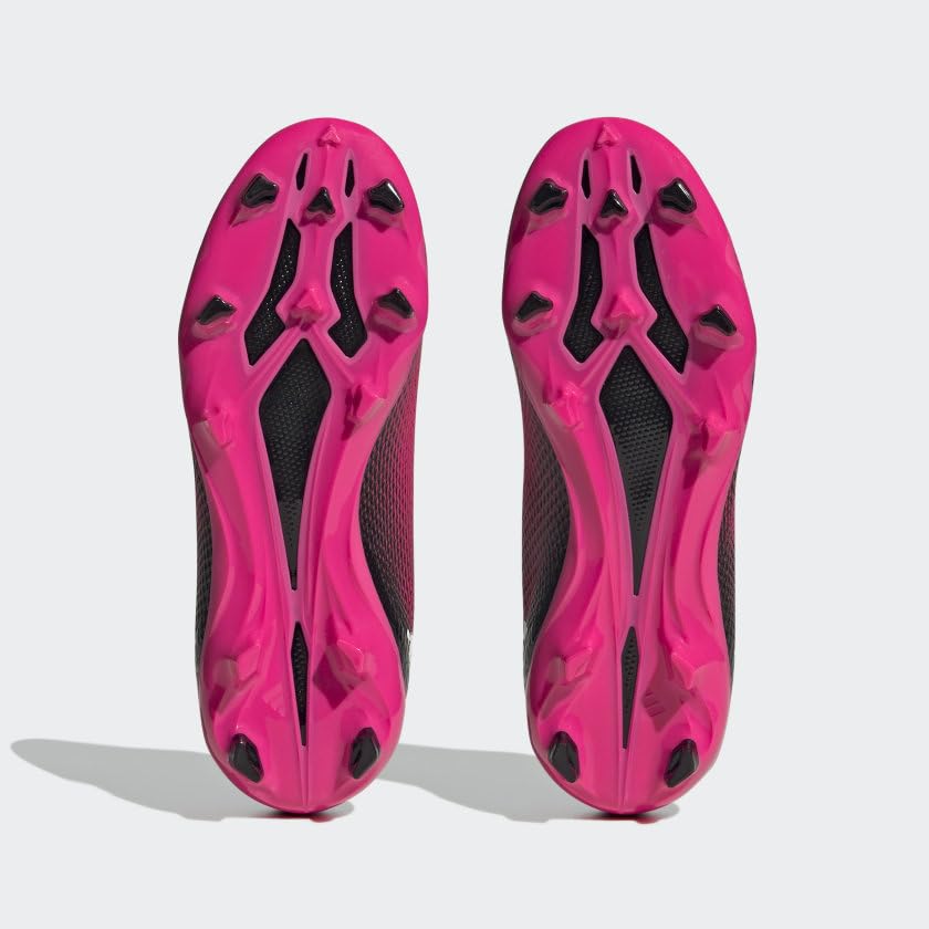 adidas X SPEEDPORTAL.3 Laceless Firm Ground Soccer Shoe, Team Shock Pink/Zero Metallic/Black, 2 US Unisex Little Kid