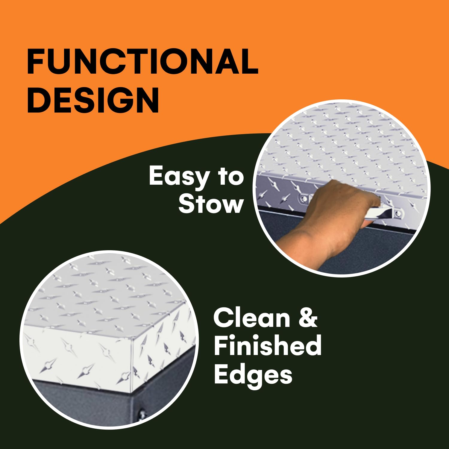 Flybold Blackstone Griddle Cover 22 inch - Waterproof Diamond Plated Design with Aluminum Hard Top Lid & Stainless Steel Handle for BBQ, Camping, Makes for Perfect Blackstone Accessories